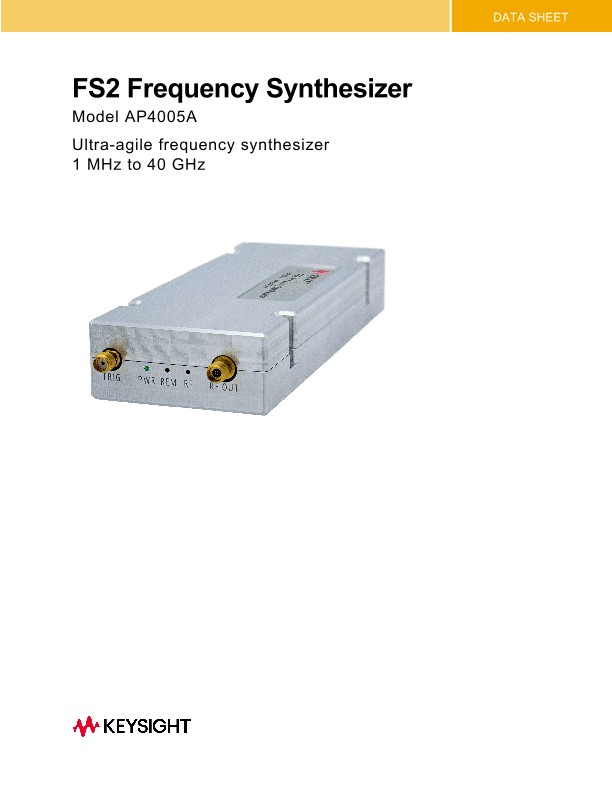FS2 Frequency Synthesizer PDF Asset Page | Keysight